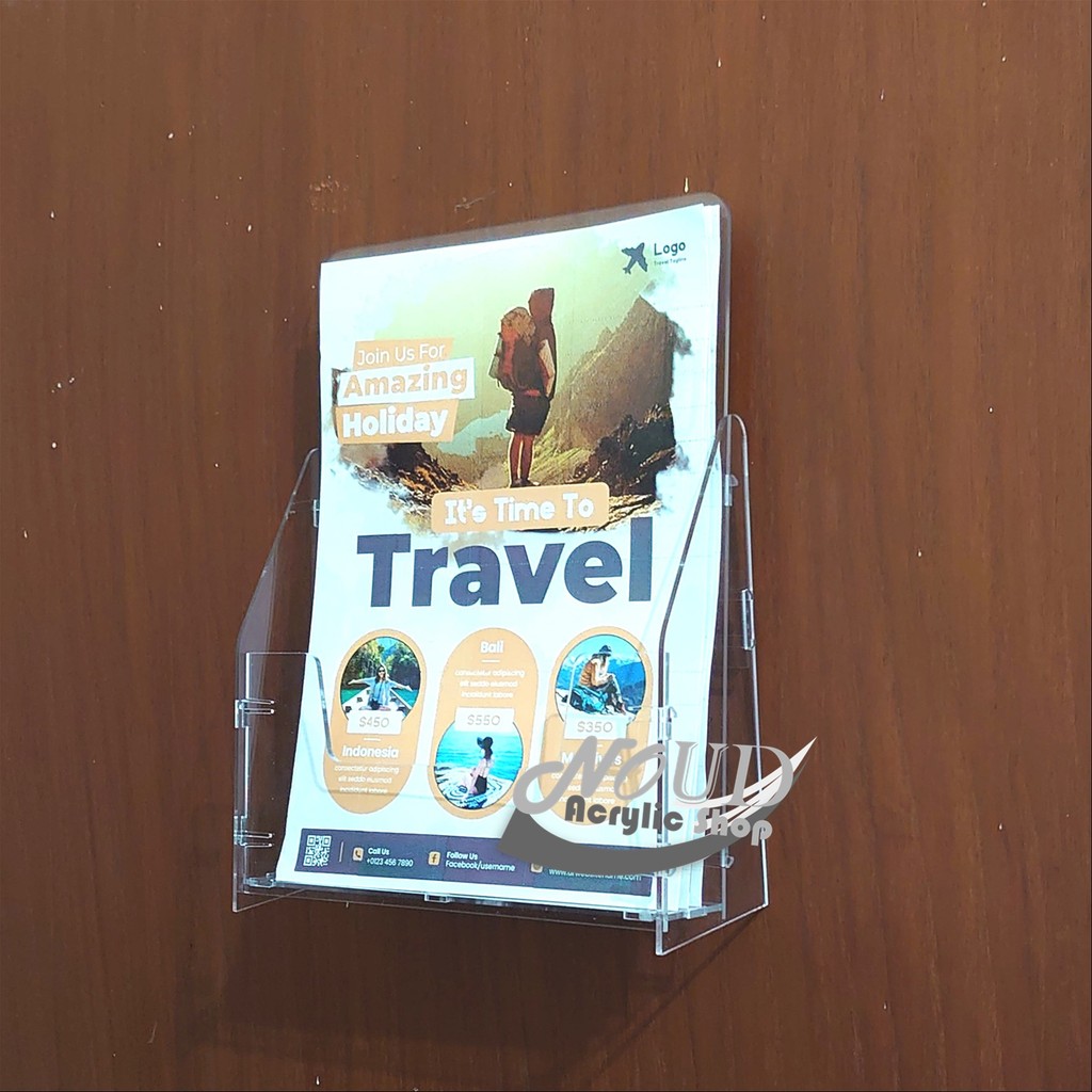 Jual Tempat Brosur Akrilik / Display Brosur Acrylic / Rak Brosur Uk. A4 ...