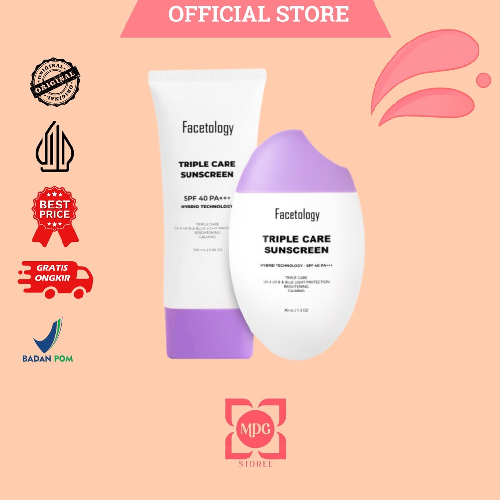 Jual FACETOLOGY TRIPLE CARE SUNSCREEN SPF 40+ PA+++ | Shopee Indonesia