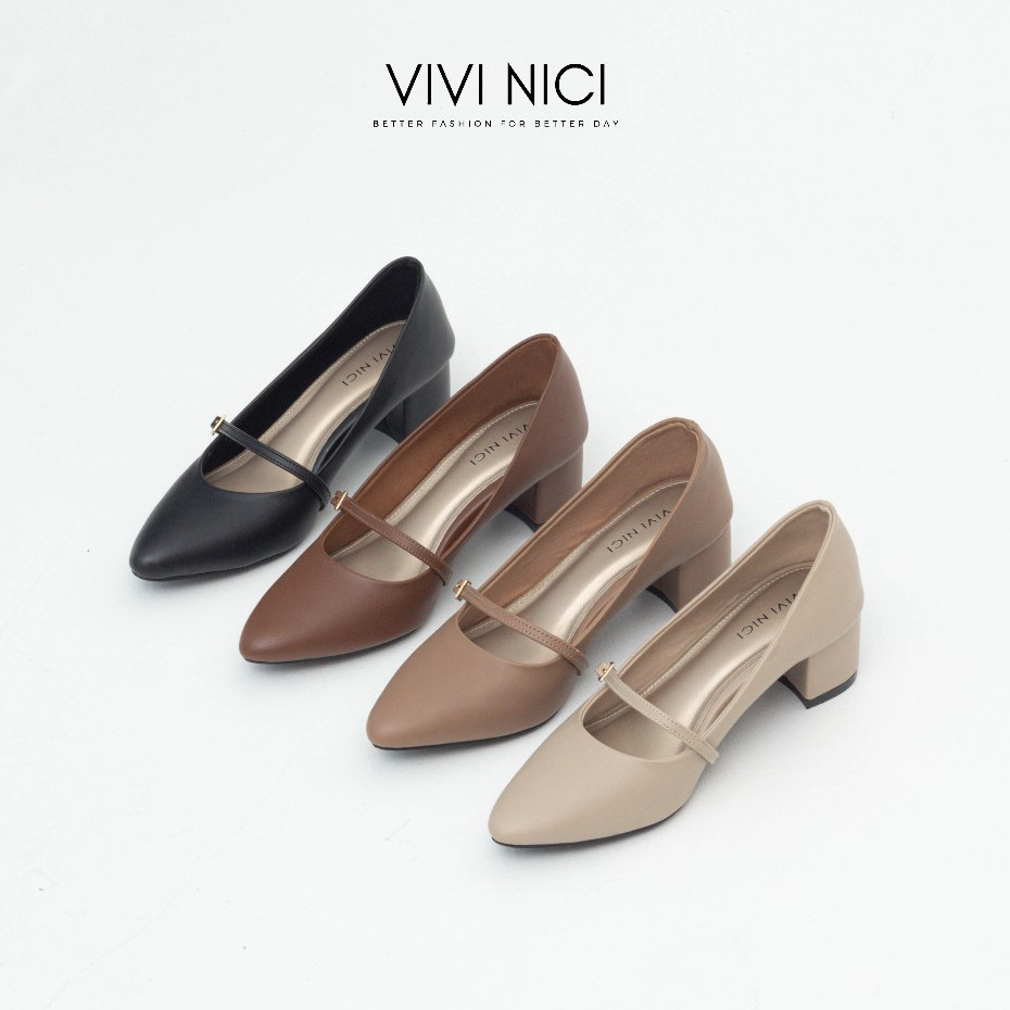 Jual [NEW PRODUCT] VIVI NICI - Bianca Sepatu Pantofel Wanita Hak 5 cm | Shopee Indonesia