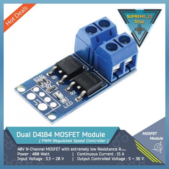 Jual Dual D4184 High Power MOSFET Module - PWM Switch Trigger Speed Control | Shopee Indonesia