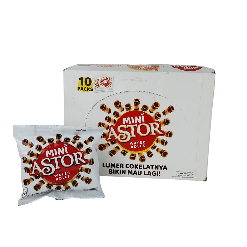 Jual Mini Astor Wafer Rolls BOX - Netto 20 gr x 10 bks | Shopee Indonesia
