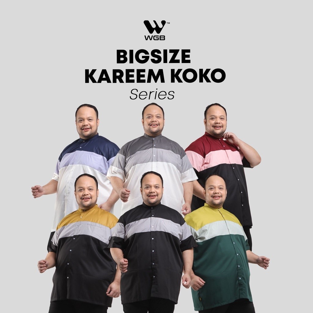 Jual WGB Koko Pendek Kombinasi Pria Big Size Ukuran Jumbo XXL XXXL ...