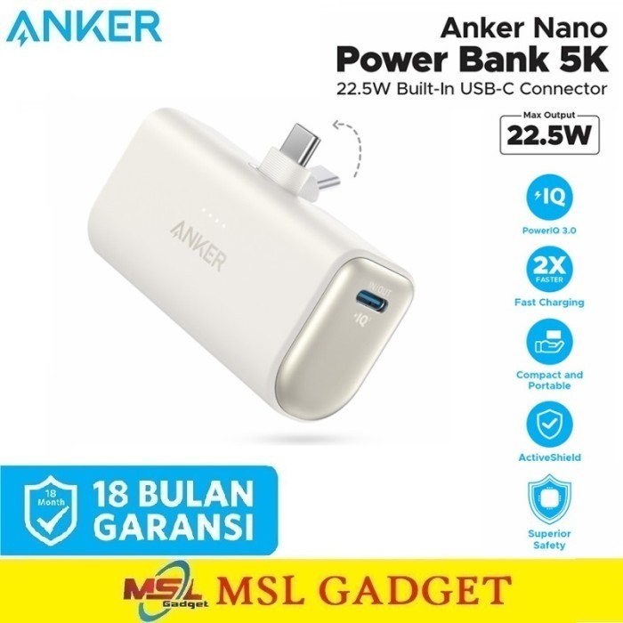 Jual Anker Nano Powerbank 5000 mAh 20W 22.5W Type C PD Fast Charging ...