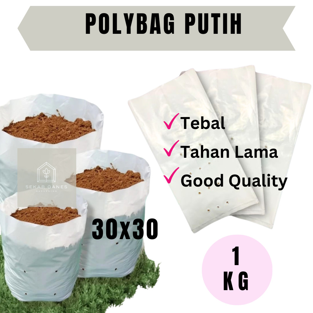 Jual 1KG Garden of Love POLYBAG 30x30 PUTIH Tebal Polibek Polibag ...
