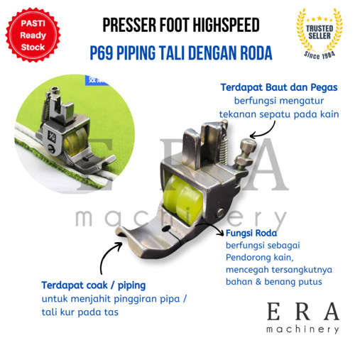 Jual Sepatu BIS BAN mesin jahit P69 roda presserfoot jarum 1 piping roda adjustable Screw jahit ...