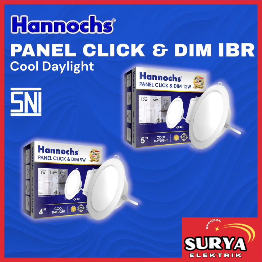 Jual Lampu Downlight HANNOCHS LED Click & Dim 3 IN 1 9 / 12 Watt Panel ...