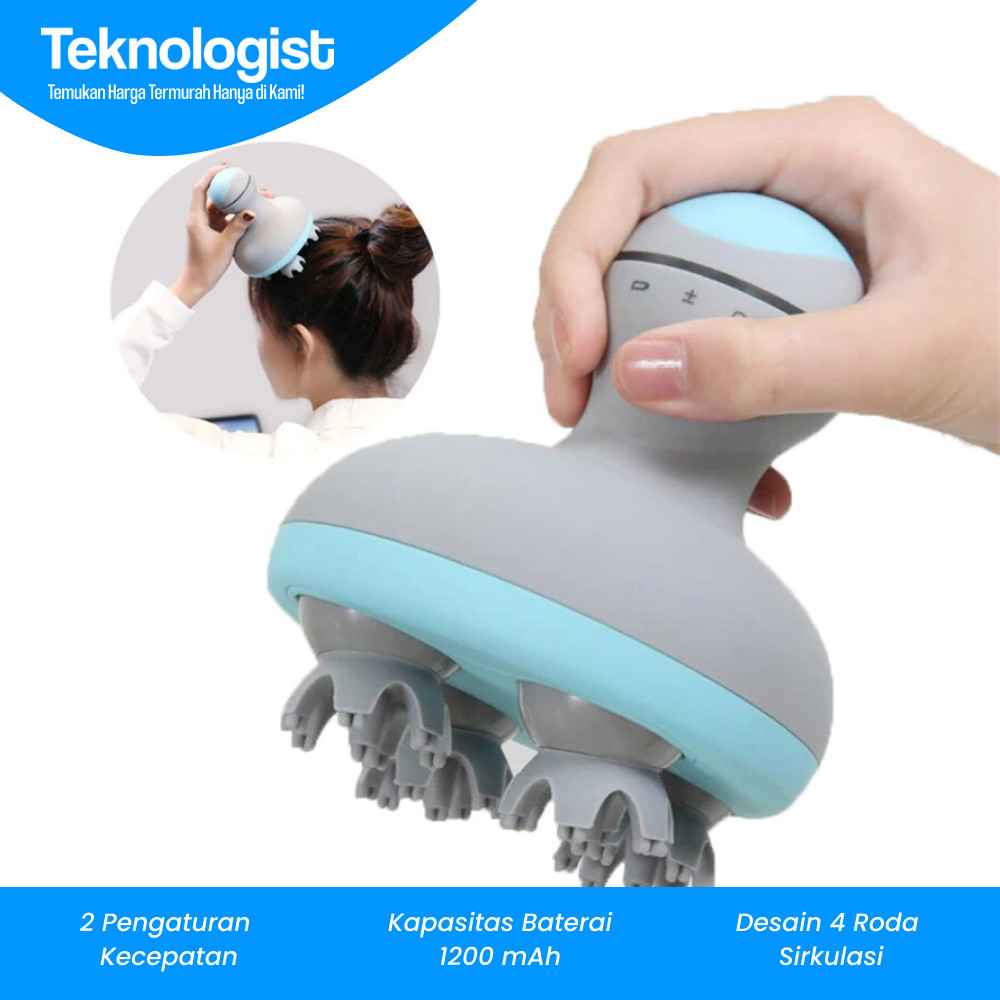 Jual Alat Pijat Kepala Electric Mini Head Massager Four Wheel Rotation ...