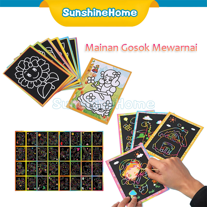 Jual Mainan Gosok Mewarnai / Magic Stratch Color / Diy Mewarnai Anak ...