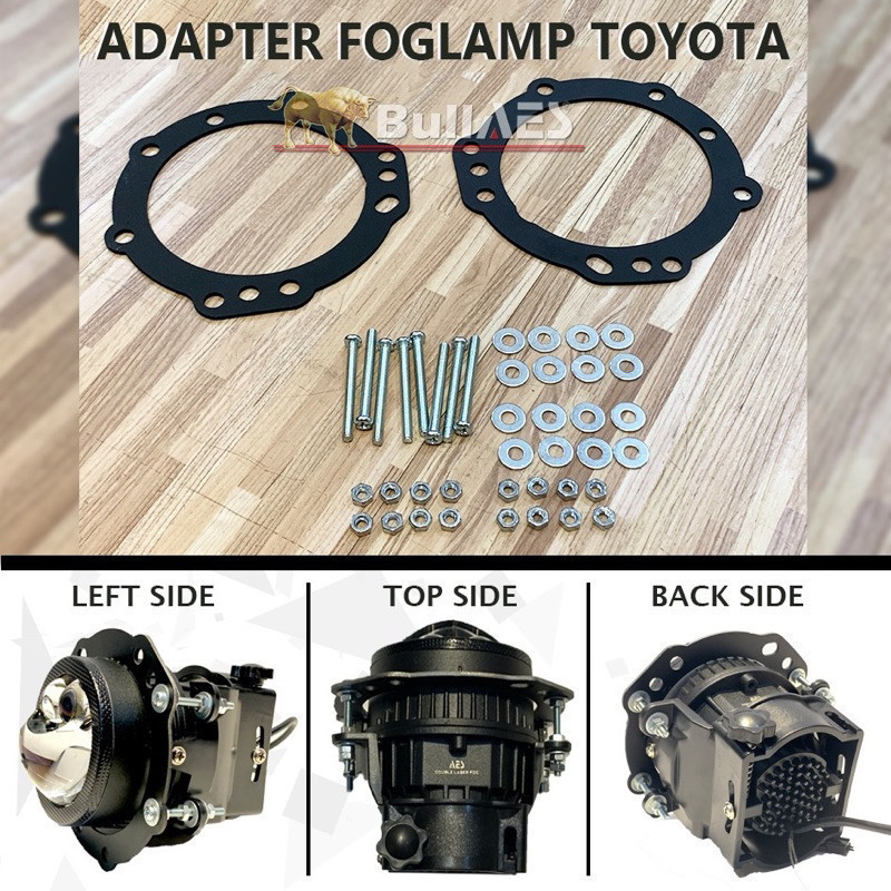 Jual vbg Bracket Adaptor Foglamp Biled Toyota Hitam Aluminium | Shopee ...