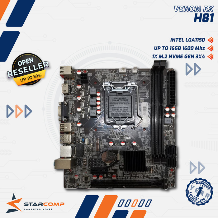 Jual Venom Rx H81 Motherboard Intel LGA 1150 USB 3.0 NVMe 3x4 VenomRX H ...