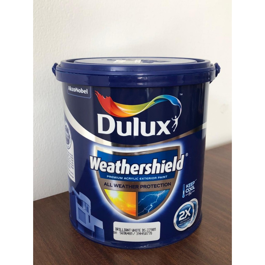 Jual CAT TEMBOK DULUX WEATHERSHIELD BRILLIANT WHITE DS 2290M | Shopee Indonesia