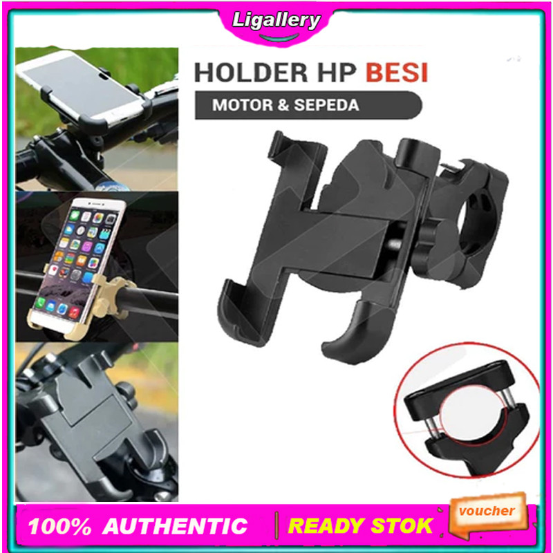 Jual Holder Stang Motor Besi HM22 Phone Stand Handphone Penyangga Hp C1 | Shopee Indonesia
