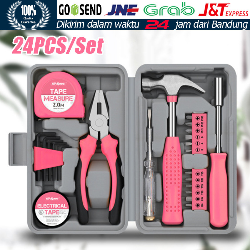 Jual 24Pcs/Set Cantik Tool Kit Perkakas Set / Hand Toolset / Tool Kit Alat Rumah Tangga | Shopee ...