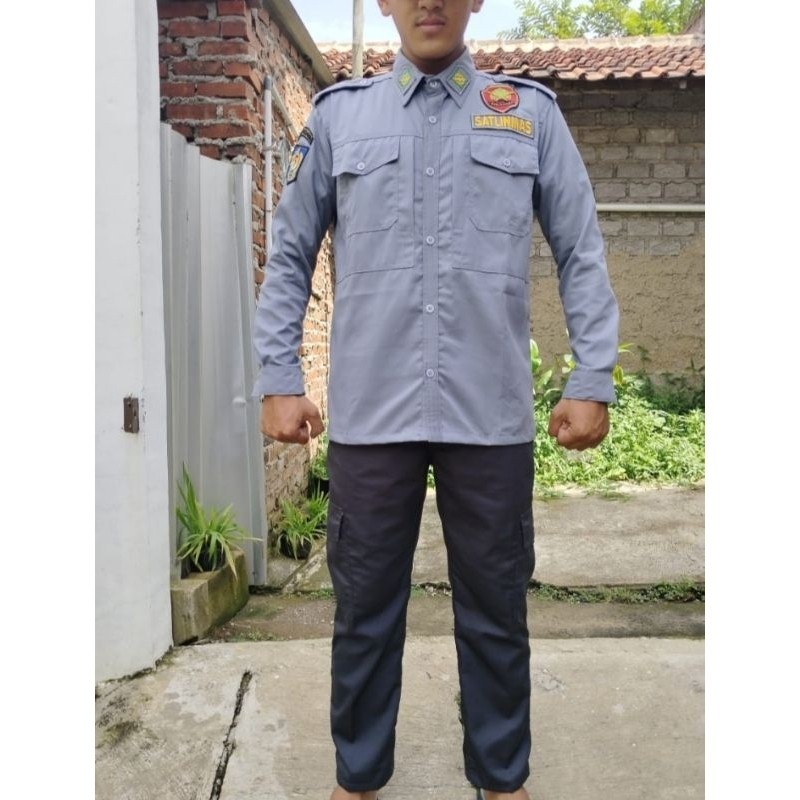 Jual Seragam Linmas/baju linmas/Pdl linmas hijau satu setel | Shopee ...