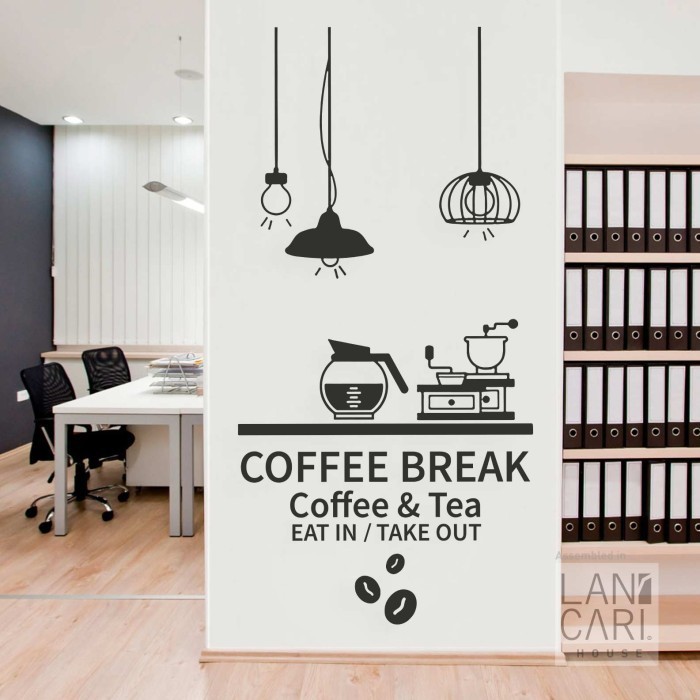 Jual Sticker Cutting Coffee Break Coffee and Tea Dekorasi Cafe Shop ...