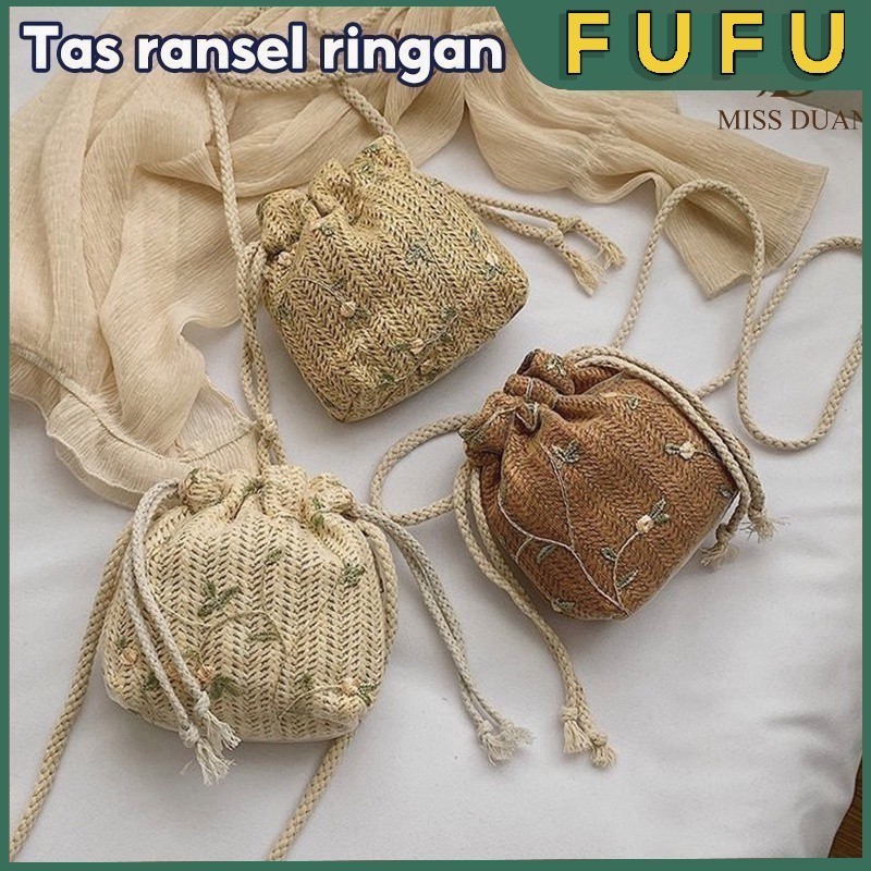 Jual FUFU-Tas selempang rajut / tas serut / slingbag mini / korean bag ...