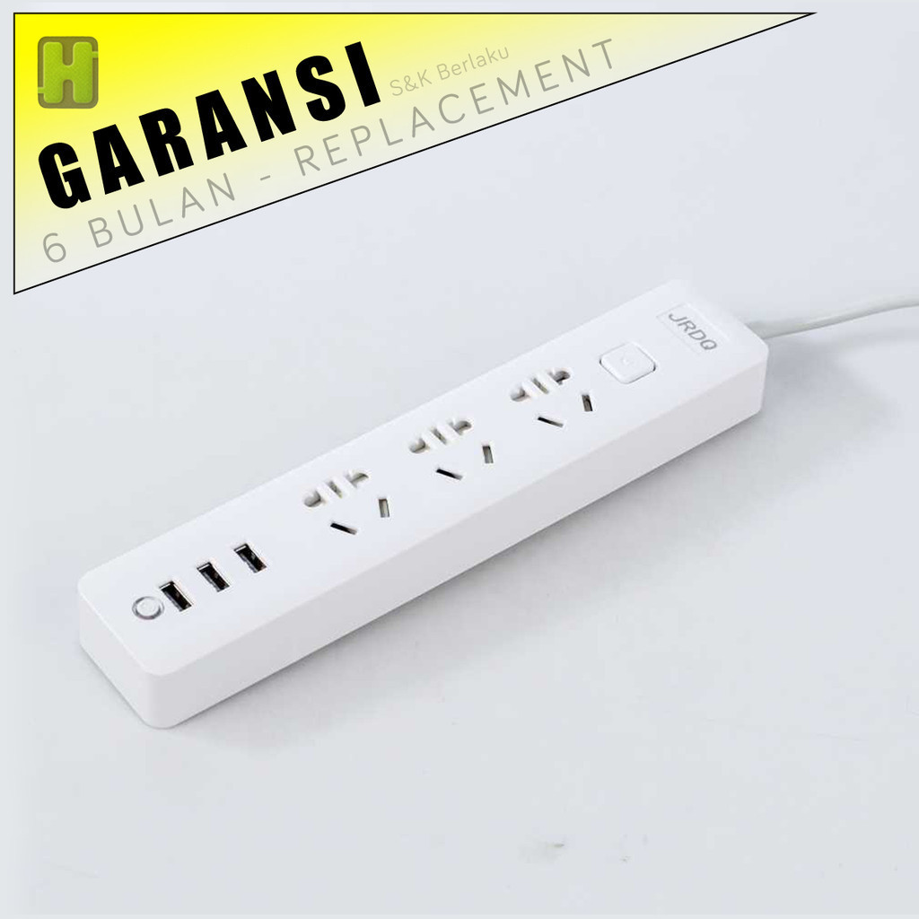 Jual [COD] Powerstrip 3 USB Port 3 Electric Plug LED Indikator Colokan ...