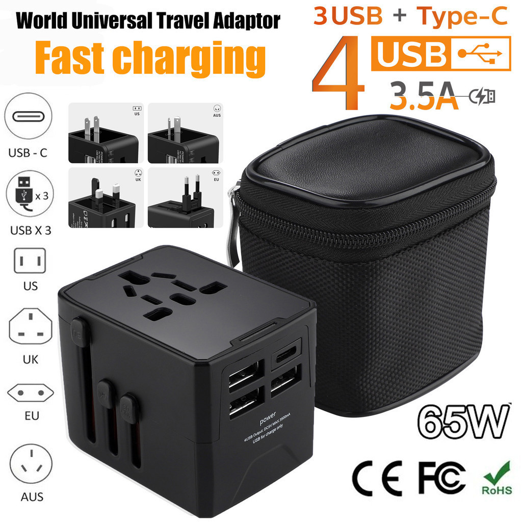 Jual Universal Travel Adaptor 3.6A Fast charging Colokan adapter Dual ...