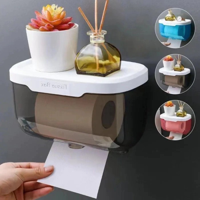 Jual tissue container kotak tempat tissue gulung tisu toilet waterproof ...