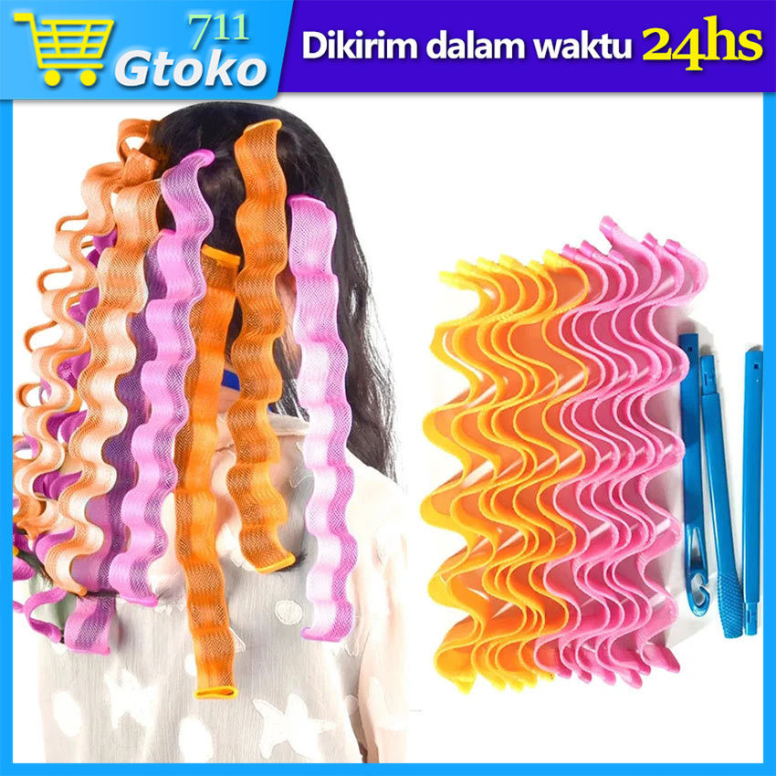 Jual 12Pcs/Set Alat Pengeriting Rambut Manual Heatless Hair Curler ...