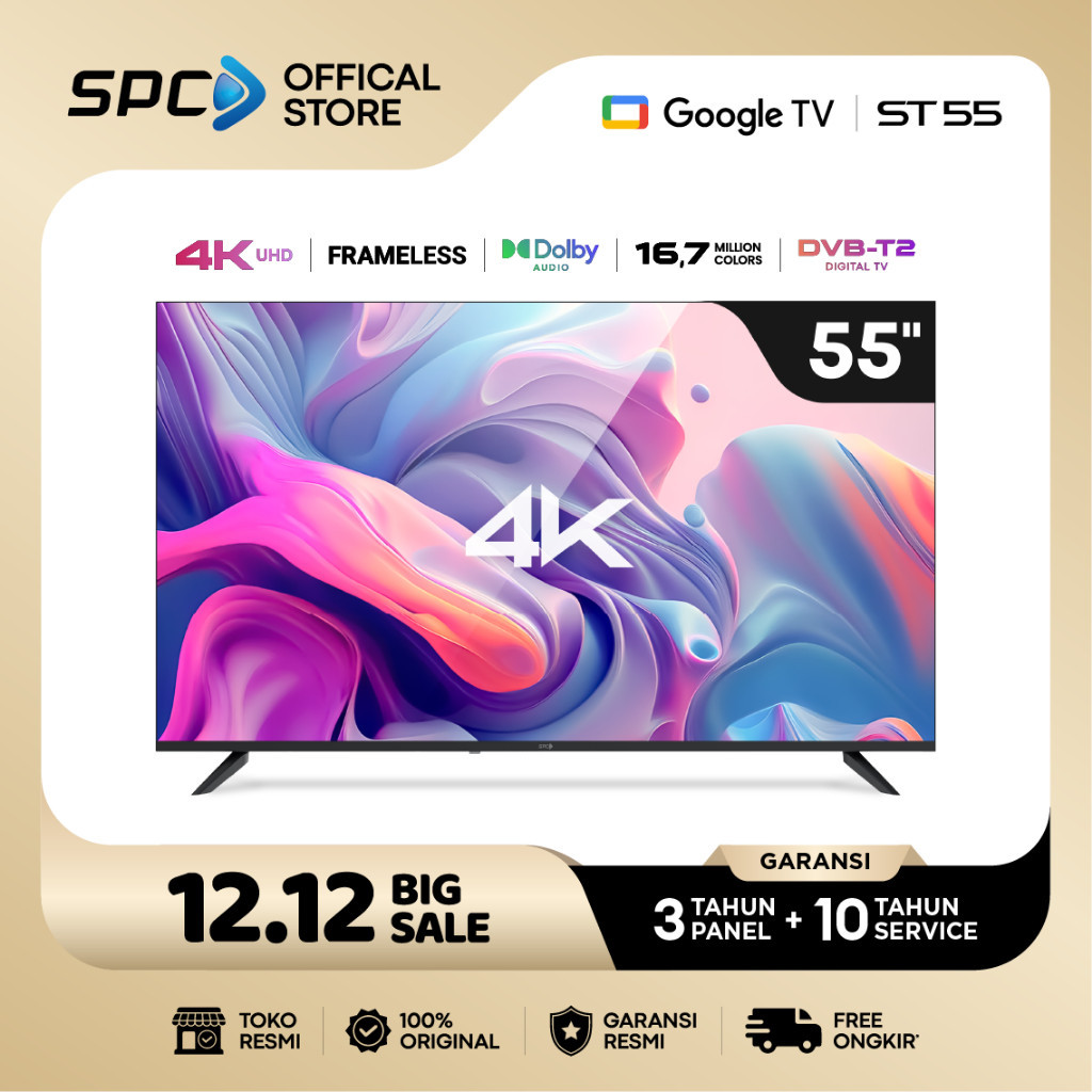 Jual SPC ST55 - Google TV 55 inch 4K UHD | Dolby Audio | Google ...