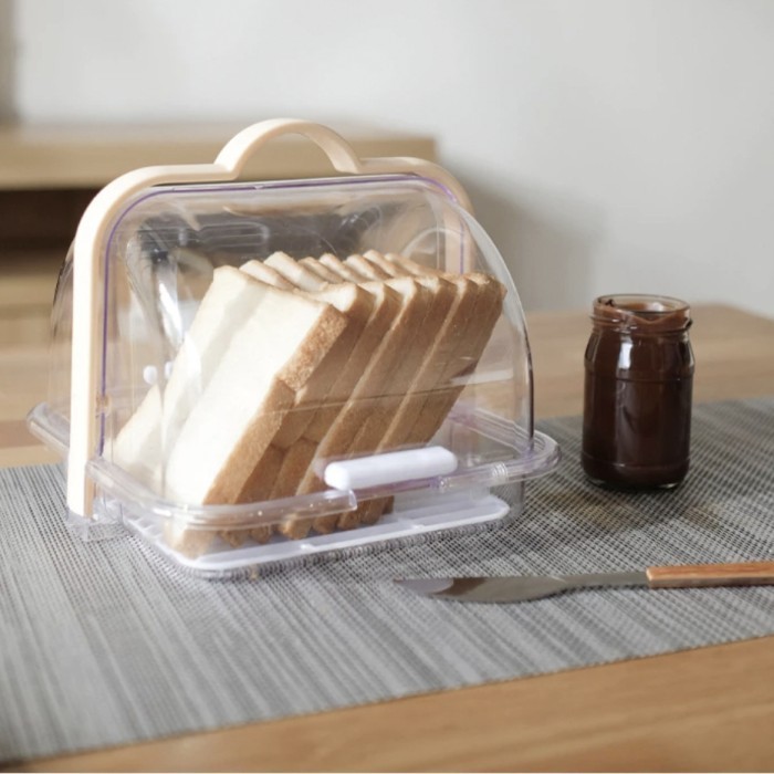 Jual tempat roti aesthetic box bread transparan lucu - Cream | Shopee ...