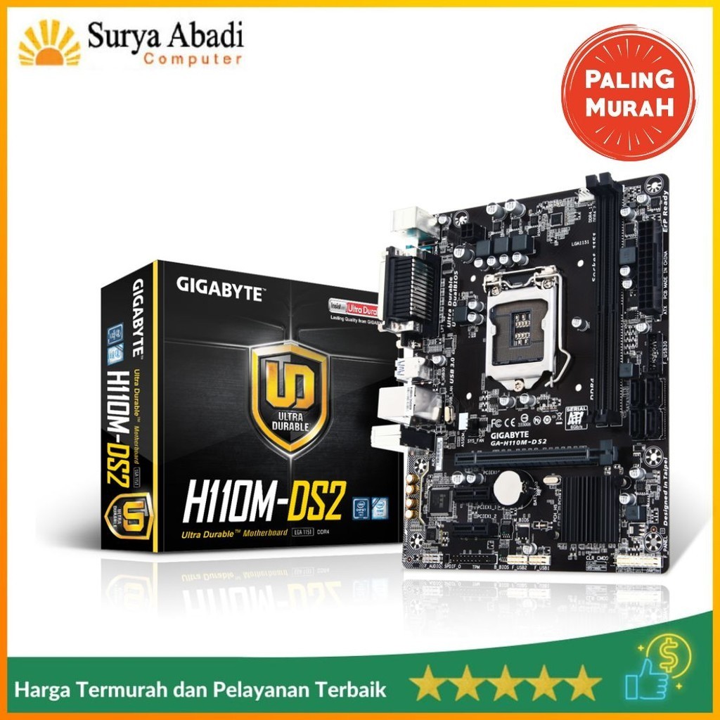 Jual Motherboard Gigabyte H110 DS2 LGA1151 / Mobo H 110 LGA 1151 DDR4 TERMURAH | Shopee Indonesia