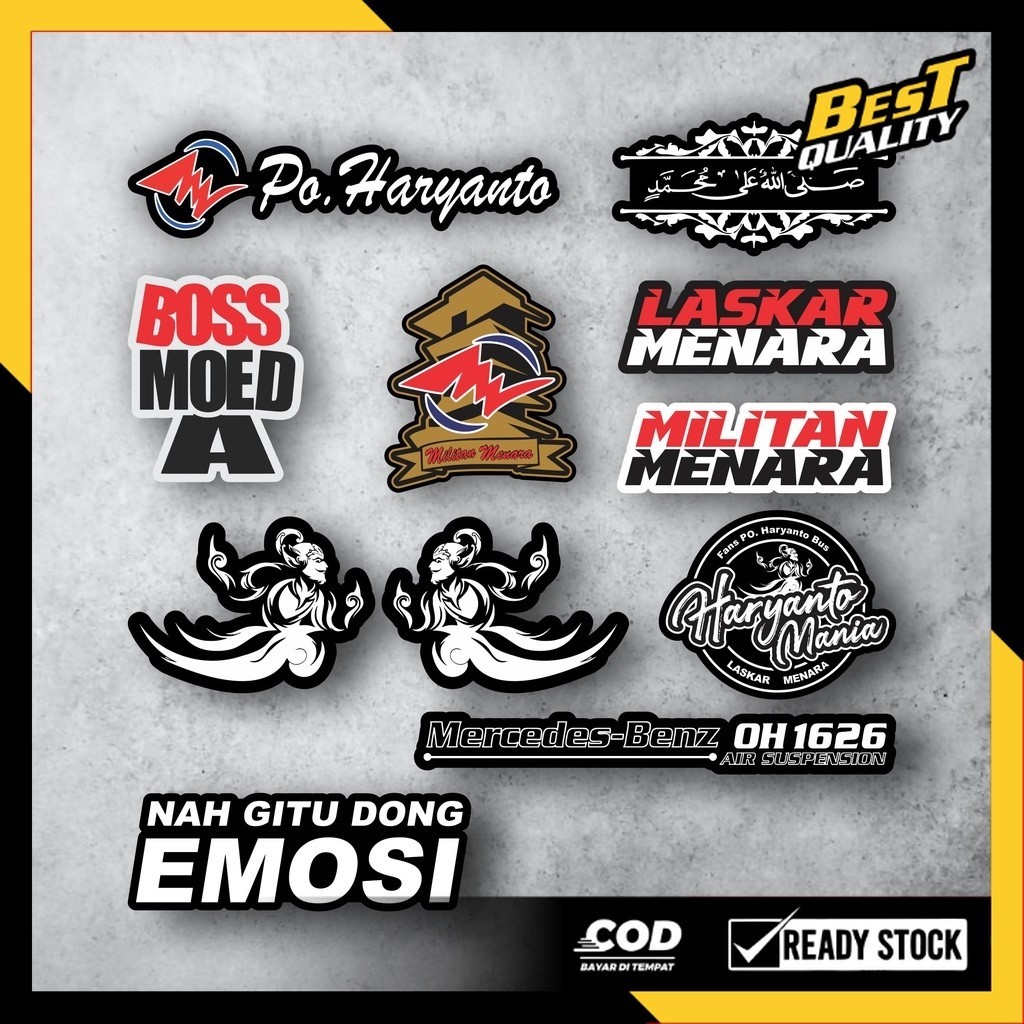 Jual Stiker Bus 11pcs Stiker PO HARYANTO - Sticker Setiker Bismania bus ...