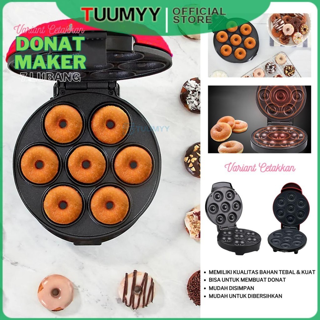 Jual [COD] DONAT MAKER MINI 7 LUBANG PEMBUAT DONAT / CETALAM KUE BULAT ...