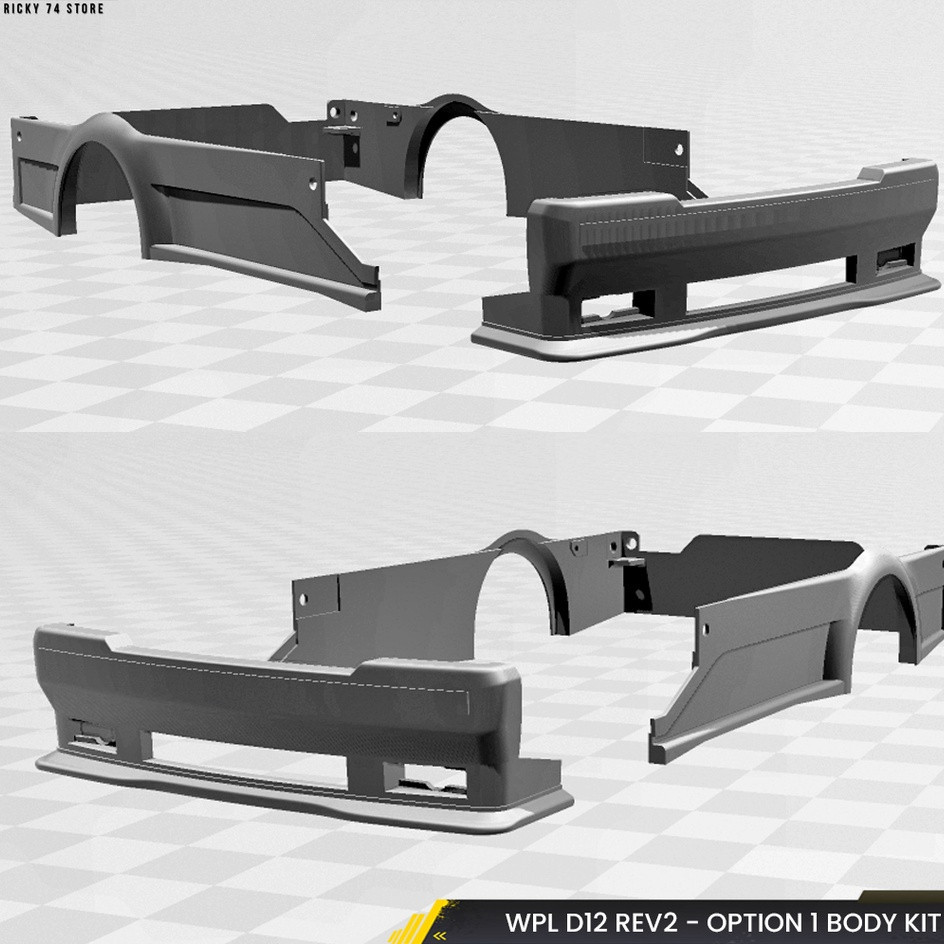 Jual WPL D12 Body Kit Set Rev2 Option 1 - Body Kit Part RC Drift 3D ...