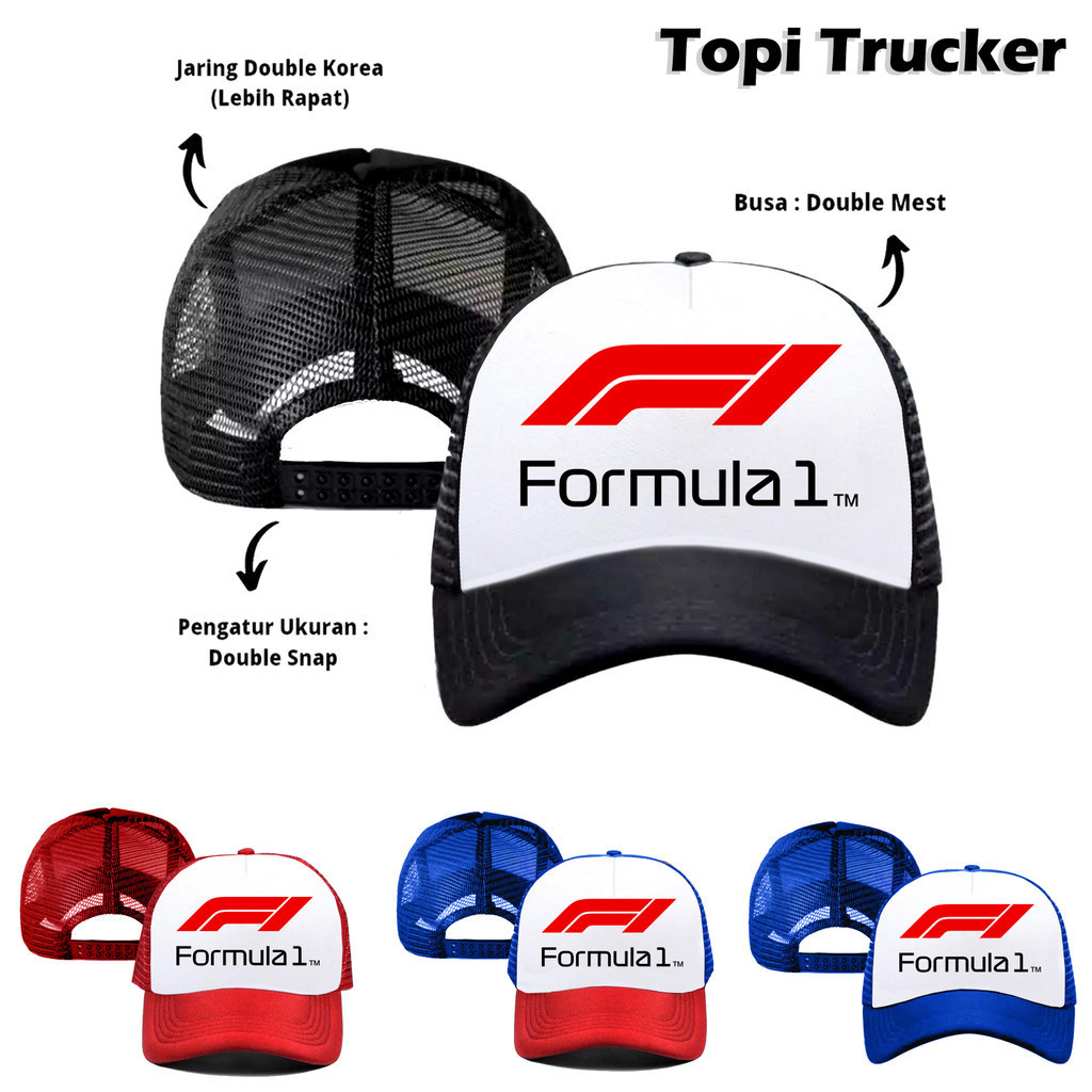 Jual Topi Trucker Jaring Formula 1 F1 2024 Sirkuit Topi Pria Wanita ...
