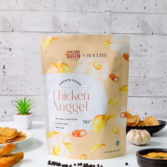 Jual New Munching Queen Chicken Nugget Potato Chips 90Gr | Shopee Indonesia