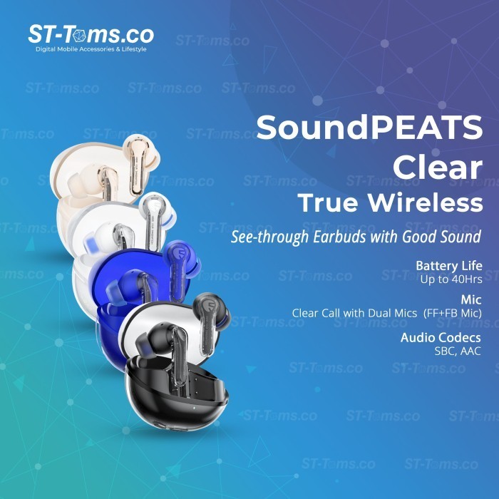 Jual SoundPEATS Clear True Wireless TWS ENC-Mic 40Hrs Game Mode ...