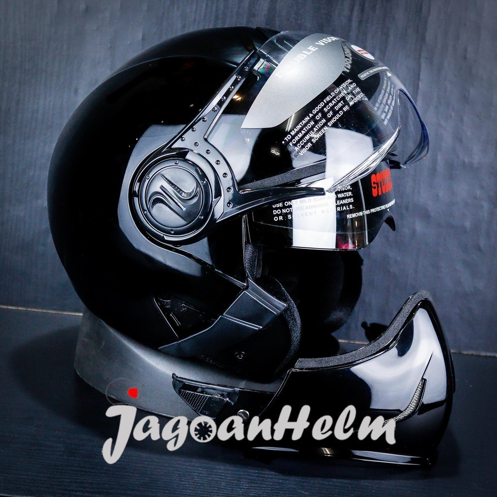 Jual STUDDS HELM DOWNTOWN FF SOLID | BLACK GLOSSY | MODULAR DOUBLE ...