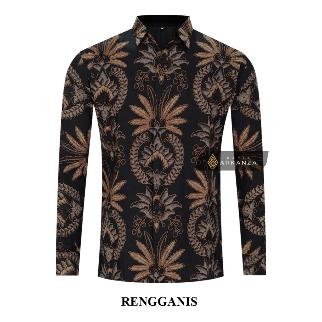 Jual GUDANG BATIK ARKANZA Motif RENGGANIS Kemeja Baju Batik Pria Slimfit Full Lapis Furing ...