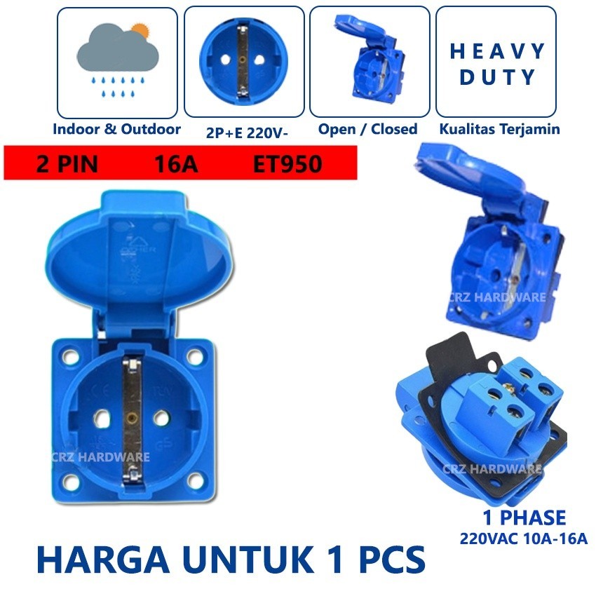 Jual Stop Kontak Genset ET 950 Blue Colokan Listrik Steker Cok ...