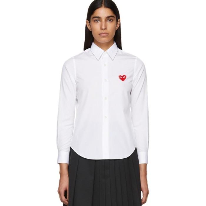 Jual Comme Des Garcons CDG Play Kemeja White 100 - MEN L | Shopee Indonesia