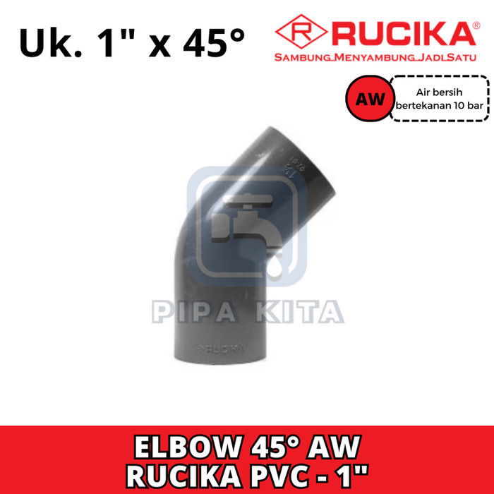 Jual Elbow AW 45° 1 inch RUCIKA Knee Knie TS 1" 45 Derajat PVC | Shopee Indonesia