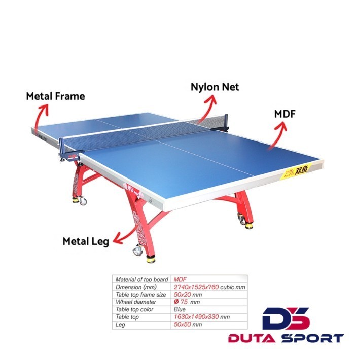Jual Meja Pingpong Tenis Meja Double Fish 328 A Import | Shopee Indonesia