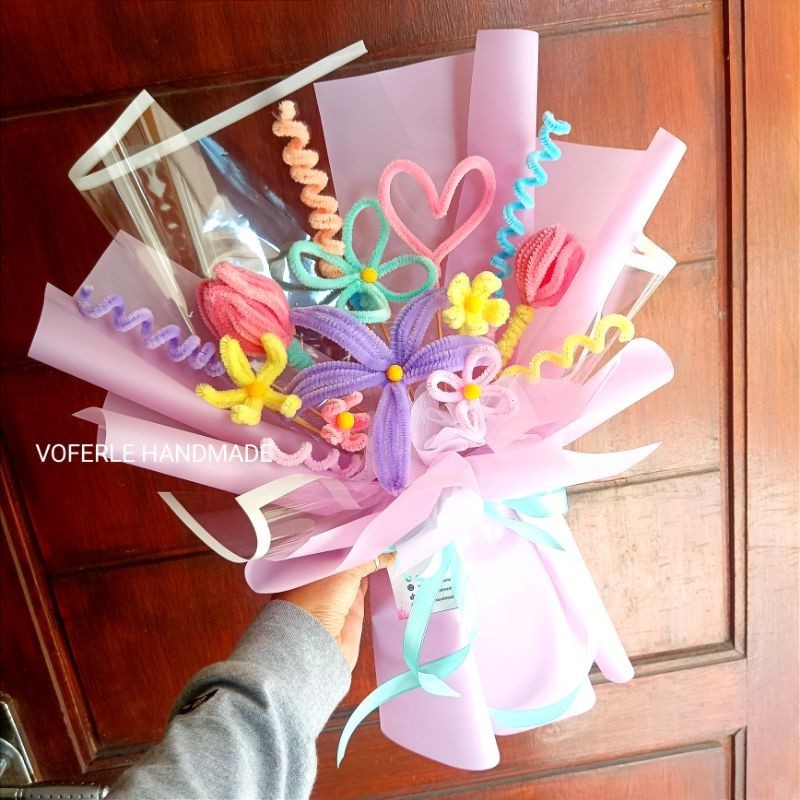 Jual Buket Bucket Bunga Pipe Cleaner Kawat Bulu Murah Kado Pacar ...