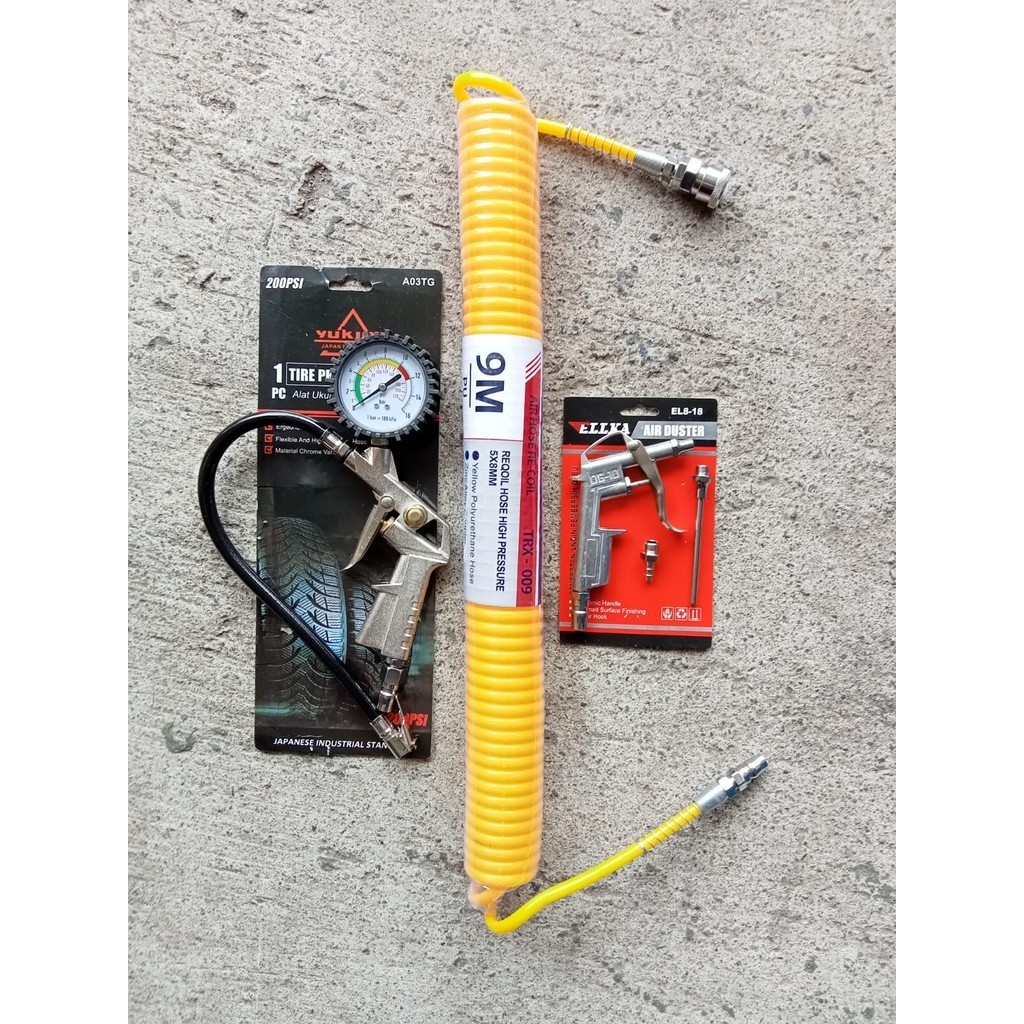 Jual Paket Alat Service 3in1 Selang Angin Kompresor Recoil Spiral 12 9 ...