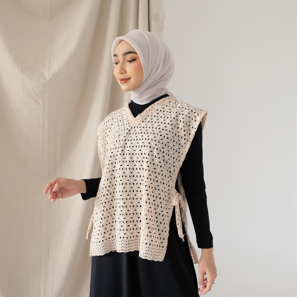 Jual by Choco - Raya Vest Katun Bordir Outer Luaran Lebaran | Shopee ...