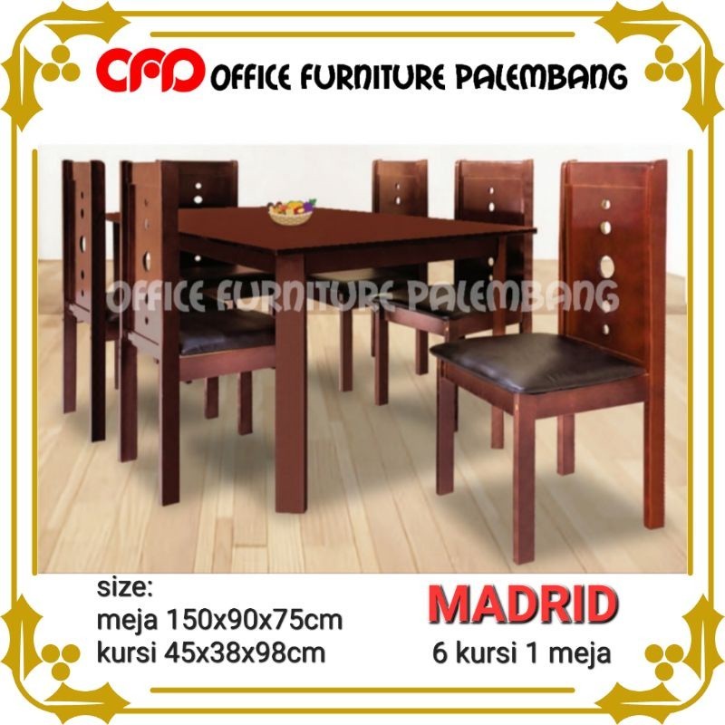 Jual meja makan kayu 6 person meja resto meja cafe meja kursi kantin ...