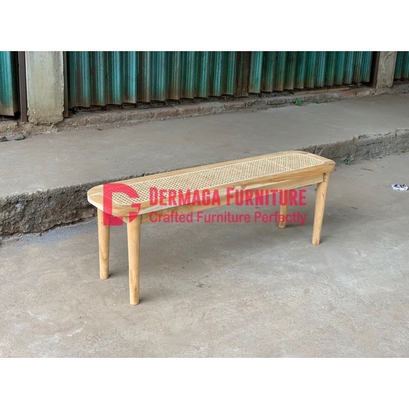 Jual PRE ORDER STOOL BENCH DUDUKAN ROTAN KAYU JATI MINIMALIS BANGKU ...