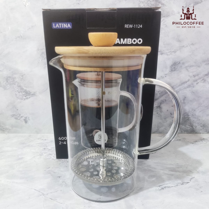 Jual Latina Bamboo French Press 600ml | Coffee Press Beaker | Coffee ...
