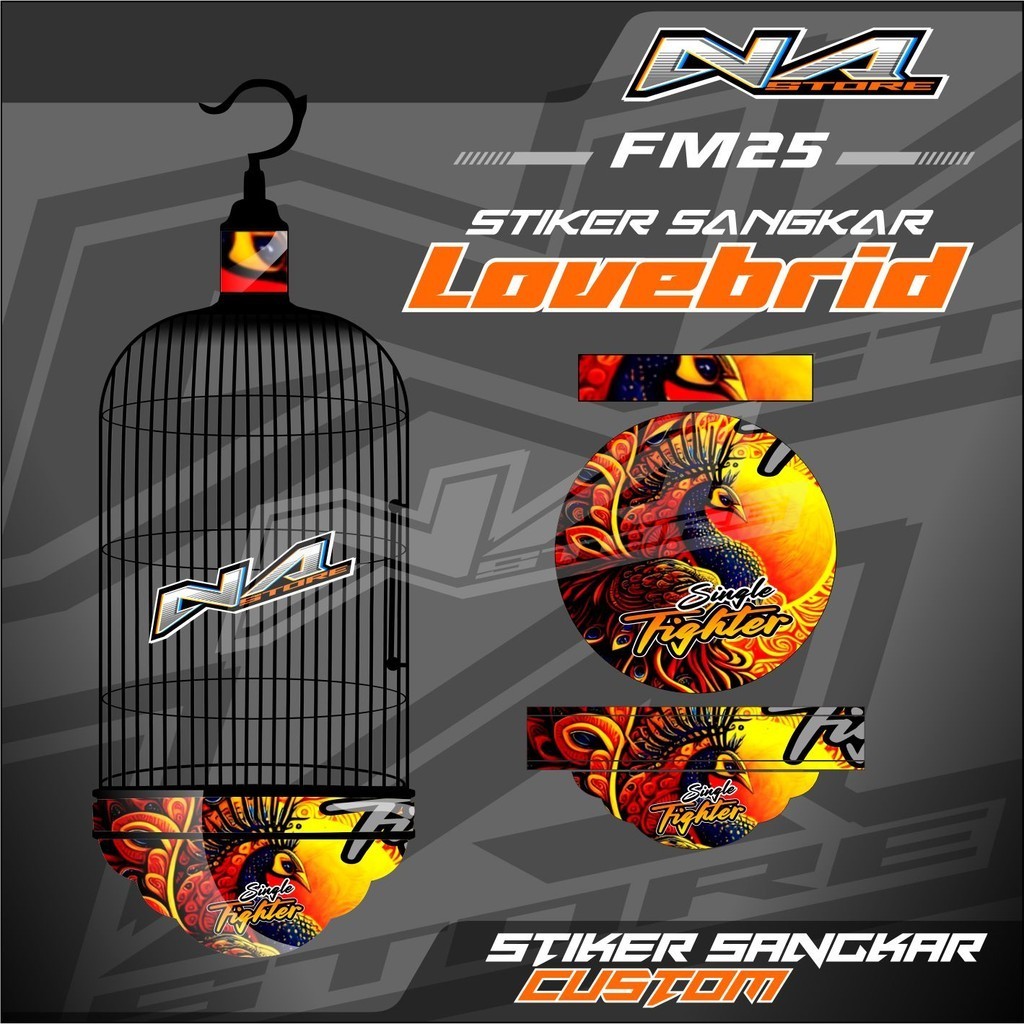 Jual Stiker Sangkar Burung Lovebird Decal Tebok Love Bird Kandang Bulat ...