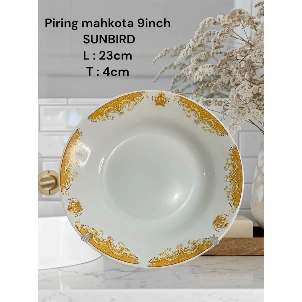 Jual Piring Keramik Mahkota SunBird 9 Inch LUSINAN | Shopee Indonesia