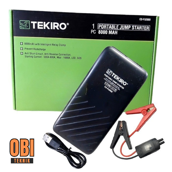 Jual Tekiro Portable Jump Starter 8000 MAH - Alat Kejut Listrik Aki ...