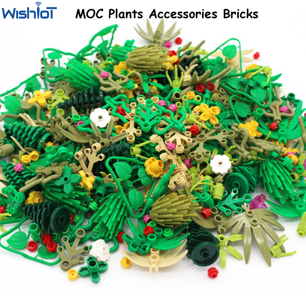 Jual MOC Plants Accessories Bricks Grass Tree Leaf Flower Bush Jungle ...