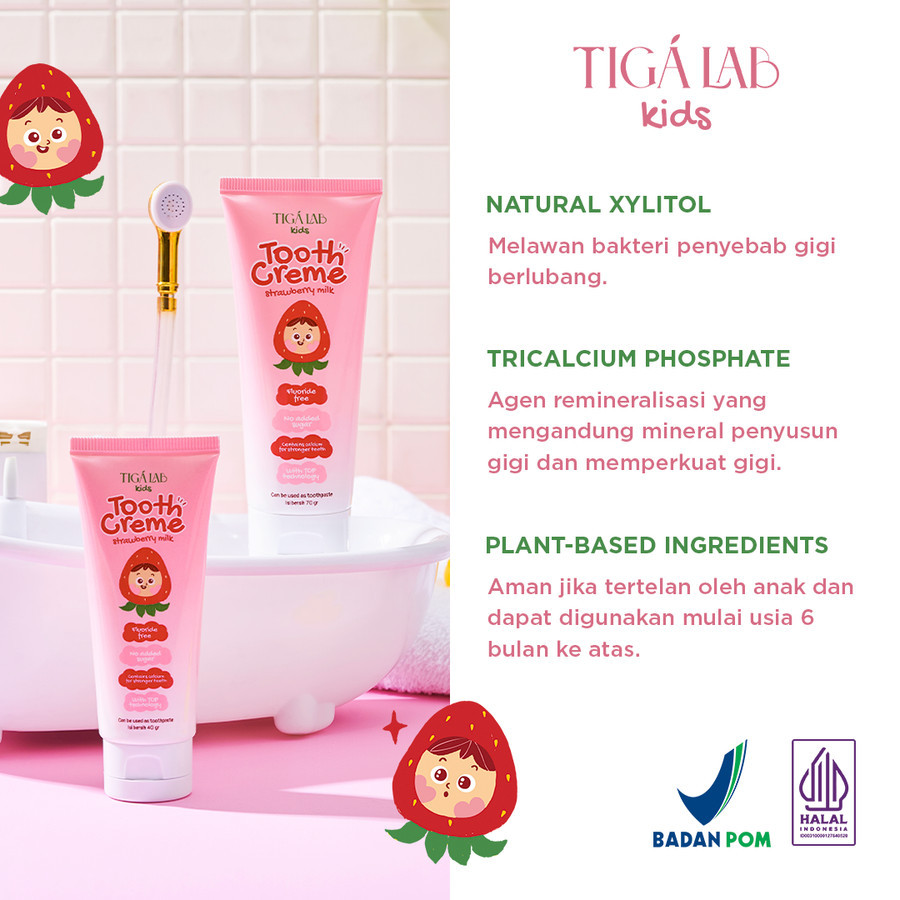Jual TIGA LAB Kids Tooth Creme - Pasta Remineralisasi Gigi Anak Untuk ...